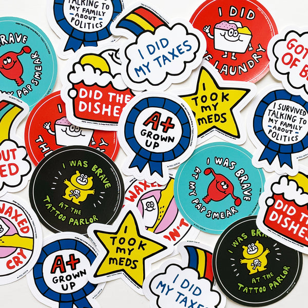 A+ Grown Up Water Bottle Stickers – Gemma Correll