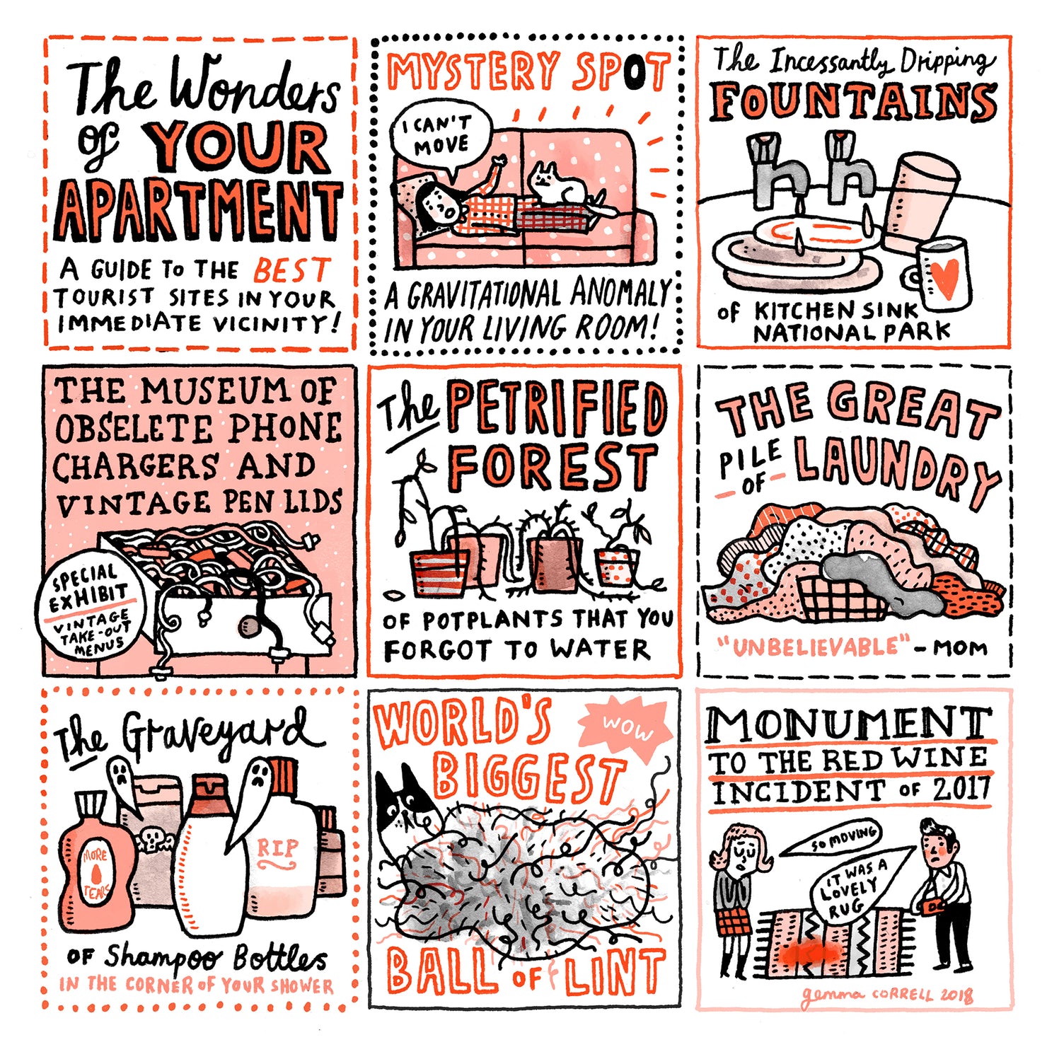 The Wonders Of Your Apartment. Comic by Gemma Correll